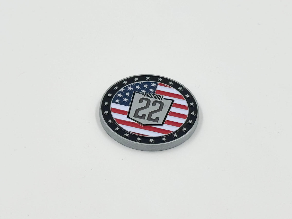 Mission 22 Challenge Coin - Antique Silver